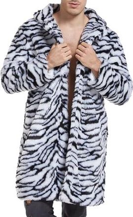 Generic Ken Costume Manteau Chaud &Eacute;pais Veste en Fausse Fourrure Cardigan Manteau Hiver Cosplay Trench Fourrure Grande Taille Polaire Coupe-Vent Hip Hop Mi-Lo