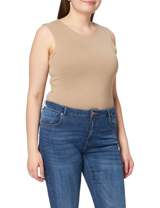 Jack & Jones Womens JXEA SL Stretch PIMA Tee NOOS T-Shirt, Dune, XL