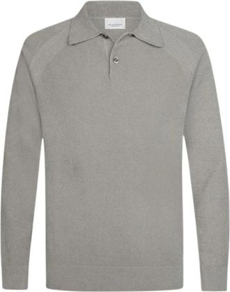 Profuomo Polo Manches Longues en Chenille - Homme - Tops - Gris - Taille: L