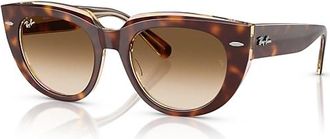 Ray-Ban Doreen Sonnenbrillen Hell Havana Auf Transparent Multicolor Fassung Braun Glas 52-20