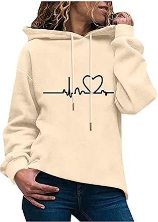 Generic Pull imprim&eacute; d&eacute;contract&eacute; &agrave; Capuche pour Femmes Sweats &agrave; Capuche et Sweat-Shirts &agrave; Manches Longues pour Femmes Pull pour Femmes Capuche