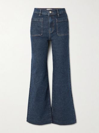 Frame Denim The Refined Hoch Sitzende Jeans Mit Weitem Bein - Blau