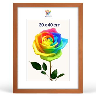 MG Design Bilderrahmen 30 x 40 cm - Fotorahmen mit Lackiertes Holzrahmen (Echtholz) und bruchsicherem Acrylglas, Hoch & Quer zum Aufh&auml;ngen, zum Aufstellen