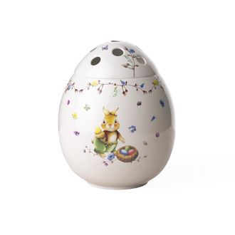 Villeroy & Boch Spring Fantasy Ei Vase, Ostervase F&uuml;r Blumen Perforiert Bunt, Osterdeko, Ostern Dekoration, Hase Emma, Deko, Geschenk, Premium Porzellan