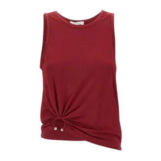 Paco Rabanne Femme, Tops, Rouge, Taille: 38 FR D&eacute;bardeur en jersey