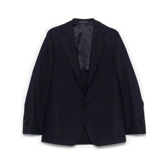 Caruso Dunkelblaue Knopfjacke mit Taschen - - Jackets - Herren - Blau - 4XL