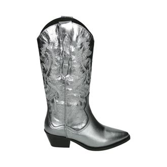 Babouche Lifestyle Western Stil Silberner Stiefel - - Shoes - Damen - Grau - 38 EU
