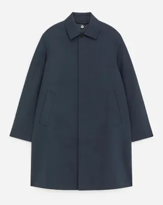 Arket Lockerer Car Coat Aus Baumwolle -Blau