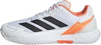 adidas Homme Defiant Speed 2 Tennis Shoes, FTWR White/Core Black/Lucid Orange, 43 1/3 EU