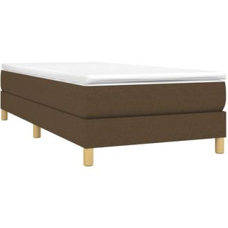 vidaXL Cadre de lit &agrave; ressorts marron fonc&eacute; 90x200 cm tissu vidaXL