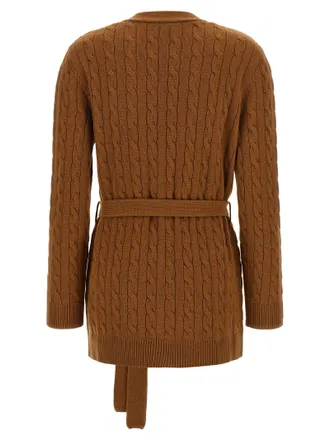 Valentino Garavani Womens Brown Cashmere Cardigan Clothing