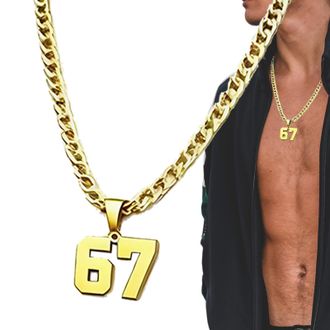 Generic 67-Ketten-Halskette - Unisex-Edelstahl-Anh&auml;nger-Schmuck | Lustige 67-Zahlen-Halskette F&uuml;r Herbst, Winter, Feiertage, Partys, Alltagskleidung, Und Wohn
