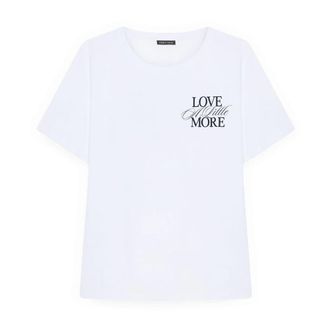 Fiorella Rubino Baumwoll-T-Shirt mit Schriftzug - - Tops - Damen - Wei&szlig; - XS