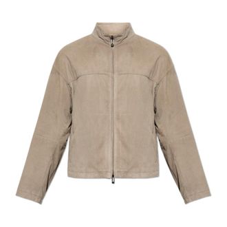Emporio Armani Homme, Vestes, Beige, Taille: XL Veste en cuir