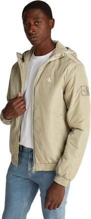 Calvin Klein Jeans Calvin Klein Herren Jacke Padded Hooded Harrington Übergangsjacke, Beige (Nordic Dust), 3XL
