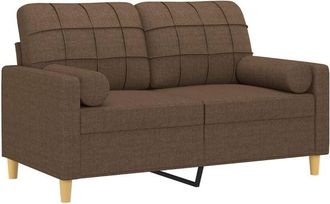 vidaXL 2-Sitzer-Sofa mit Zierkissen Braun 120 cm Stoff Vidaxl