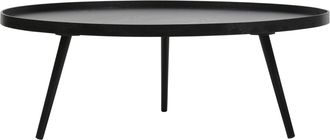 Woood Mesa Runder Couchtisch, Moderner Beistelltisch Rund aus MDF Holz Sofatisch Kaffeetisch Satztisch Wohnzimmertisch XXL - Schwarz - 36x100x100 cm