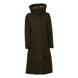 Woolrich Langer Baumwoll-Daunenparka - - Coats - Damen - Gr&uuml;n - L