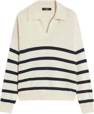 Max Mara Femme, Pulls, Beige, Taille: 36 FR Maille &agrave; col en V