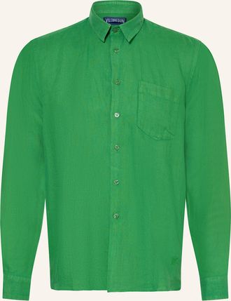 Vilebrequin Leinenhemd Regulrar Fit gruen