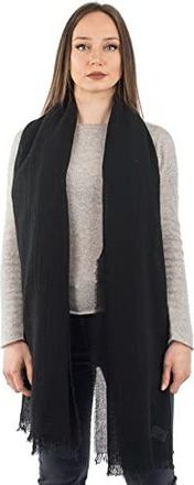 DALLE PIANE CASHMERE Pashmina 100% cachemire - Made in Italy - Femme, Couleur: Noir, Taille unique