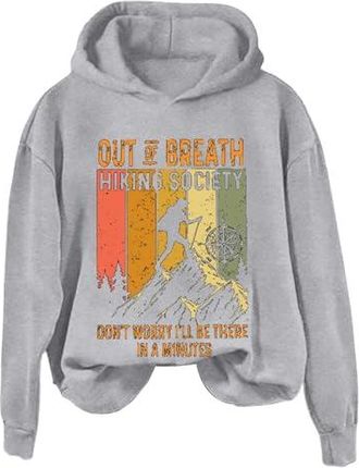 Generic Sweat à capuche décontracté à manches longues pour femme - Pull à capuche pour lextérieur et les sports de plein air - Tendance - Haut de campus pour 