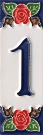Generic Hausnummern und Buchstaben aus Keramik, handgefertigt, italienische rote Rose, 1 St&uuml;ck