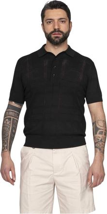 Paolo Pecora Homme, Tops, Noir, Taille: S Polo In Cotone 9000