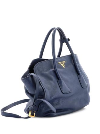 Prada Convertible Open Shopping Vitello Daino Medium tote bag - Bleu