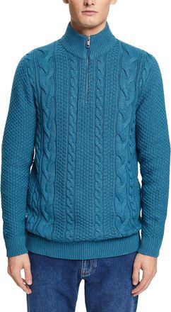 Esprit Herren 102EE2I306 Pullover, 460/DARK Turquoise, S