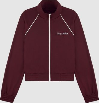 Sporty & Rich Veste Signature Logo Retro Bordeaux White