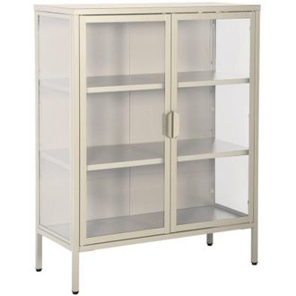 Sweeek Schrank aus Stahl und geh&auml;rtetem Glas, 2 T&uuml;ren, 80 cm