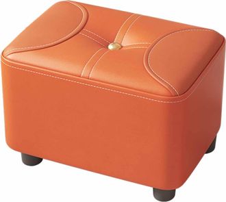 Generic Schuhbank Mit Kissen, Kleine Aufbewahrungsbank, Ottomane, Hocker for Eingangsbereich, Wohnzimmer, Schlafzimmer, Flur, Weiß, 36 X 26 X 30 cm(Orange)
