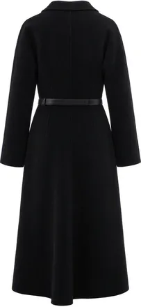 Elisabetta Franchi Double Wool Coat - Black