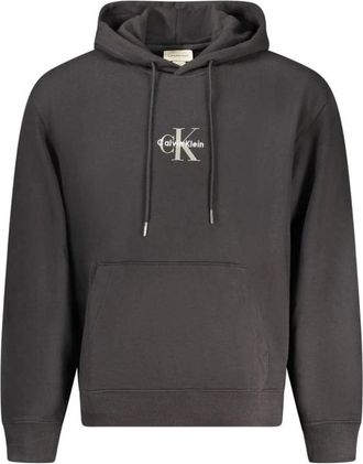 Calvin Klein Homme, Sweatshirts et sweats &agrave; capuche, Noir, Taille: M SweaT-shirt ras du cou en coton avec ourlet et poignets c&ocirc;tel&eacute;s