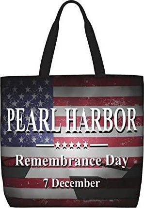 Generic Sac Fourre-Tout Journ&eacute;e Comm&eacute;morative De Pearl Harbor Sac De Shopping Pliable Lavables Sacs En Toile &Eacute;paule, Pour Femmes, Shopping, Filles, &Eacute;cole