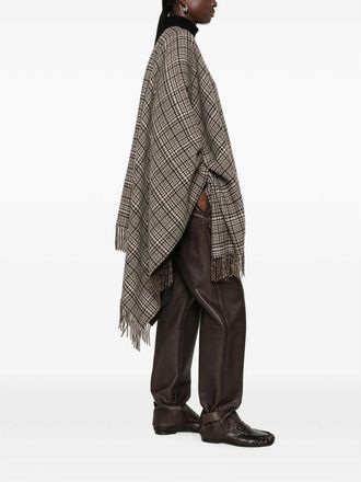 Brunello Cucinelli Cashmere Check Cape - Brown