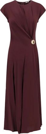 Joseph Robe en cr&ecirc;pe Taipan - Femme - Robes - Brun - Taille: 34 FR