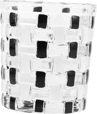 DOITOOL Glas zahnputzbecher mit Schwarzem Wei&szlig;em Schachbrettmuster Wiederverwendbarer Mundsp&uuml;lbecher Stilvoller Badezimmertumbler f&uuml;r Z&auml;hneputzen und Reise El