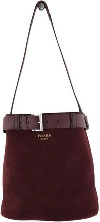 Prada Cabas en daim bordeaux