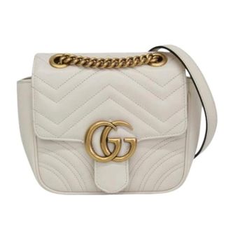 Gucci Sac bandouli&egrave;re Pre-owned &agrave; cha&icirc;ne - Femme - Pre-owned - Blanc - Taille: ONE Size