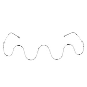 BESTONZON VILLCASE Monture de Lunettes Artisanale en Métal Argenté Décorative avec Diamants Semi-Cerclée sans Verres Accessoire Unisexe pour Tenue Quotidienne e