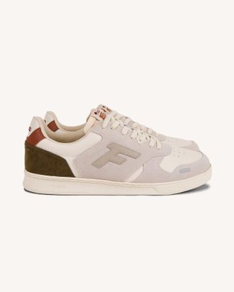 Faguo Baskets cuir et su&egrave;de cr&egrave;me et rouille