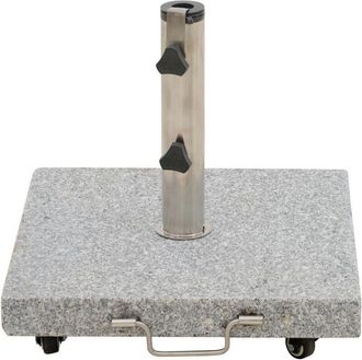 Siena Garden ENNIO Granit Schirmst&auml;nder 28 kg, eckig Granit hellgrau geb&uuml;rstet, mit 4 Rollen