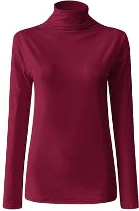 Generic Sous-vêtement thermique léger pour femme - Style décontracté - Manches longues - Col roulé - Pour la course à pied, la randonnée, le cyclisme - Respir