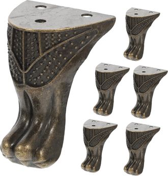 DOITOOL 6 Stück Vintage Metall Möbelecken Schutz für Kleine Tischbeine Dekorative Eckschutzwinkel mit Robustem Design Einfache Montage ohne Werkzeug Langlebig