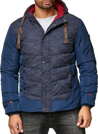 Reslad Winterjacke Herren Jacke Winter-Jacke Camouflage-Look mit Kapuze M&auml;nner-Jacke mit warme gesteppte Jacke mit Kapuze