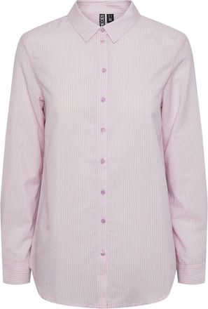 Pieces Damen Pcmarly Ls Shirt Blouse 17145509,Pastel Lavender/Stripes:bright White,S