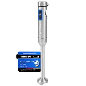 Profi Cook Mixeur plongeant ProfiCook 1000 watts | extra long | fonction Ice Crush | pied mixeur avec 4 lames | convient également aux aliments chauds | mixeur à