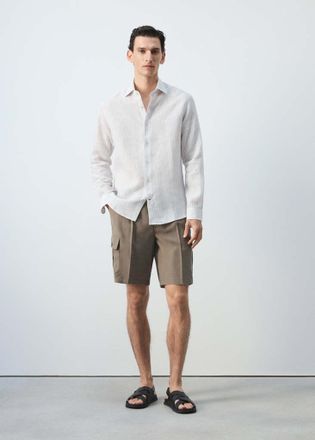 Mango Chemise slim-fit 100 % lin blanc - Homme - XXL - MANGO MAN